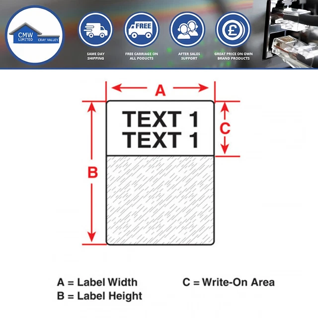 BRADY PTL-33-427 SELF-LAMINATING Vinyl 100 Labels/Roll 8.10 mm X 101.60 ...