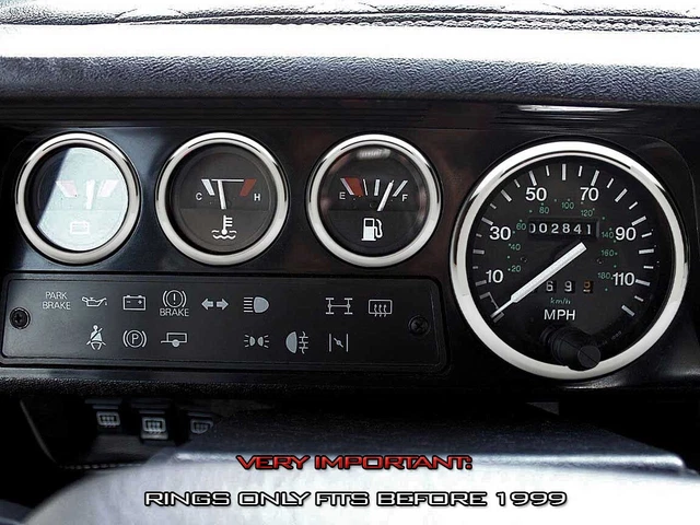 FOR LAND ROVER Defender pre 99 Polished Aluminium Trim Rings Instrument ...