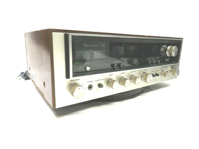VINTAGE SANSUI STEREO Receiver Model 6060 Working Cosmetic/Lighting ...