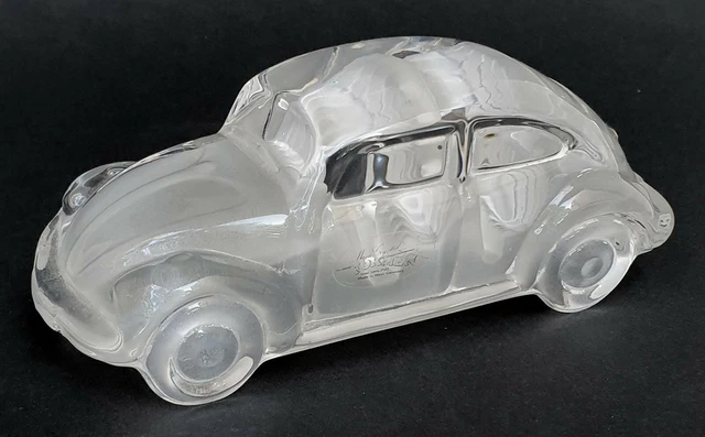VW BEETLE PAPERWEIGHT Lead Crystal Transparent, Hofbauer Magic Crystal ...