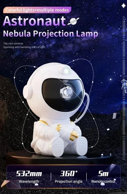 ASTRONAUT GALAXY PROJECTOR Starry Star Sky Night Light Nebula Remote ...