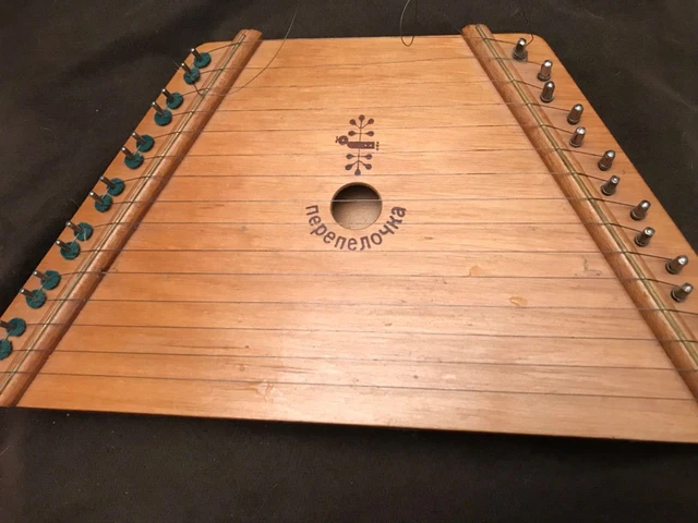 ANCIEN VINTAGE ANCIEN Instrument De Musique Russe 15 Cordes GUSLI- EUR ...