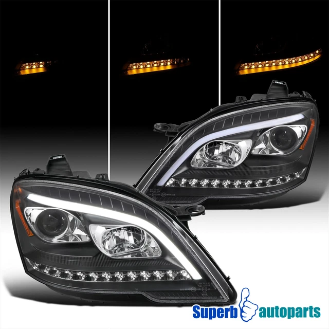 FITS 2009-2011 BENZ W164 ML320 LED Sequential Signal Black Projector ...