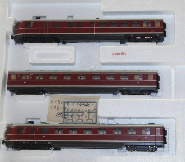 LILIPUT SPUR H0 126 04 Dieseltriebwagen VT 06 der DB 3-teilig Analog DC ...