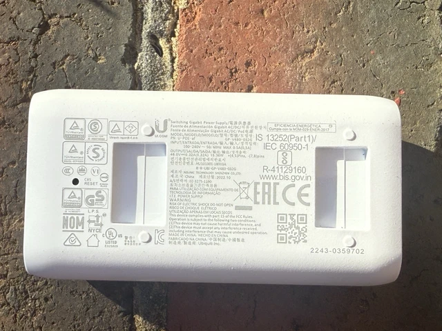 UBIQUITI U-POE-AT 48V 30W PoE Injector Power Adapter 802.3AT Unifi U6 ...