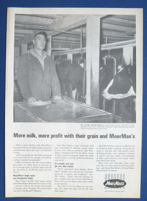 ORIGINAL 1966 MOORMAN'S Ad featuring Wesley Parker of St Clair county ...