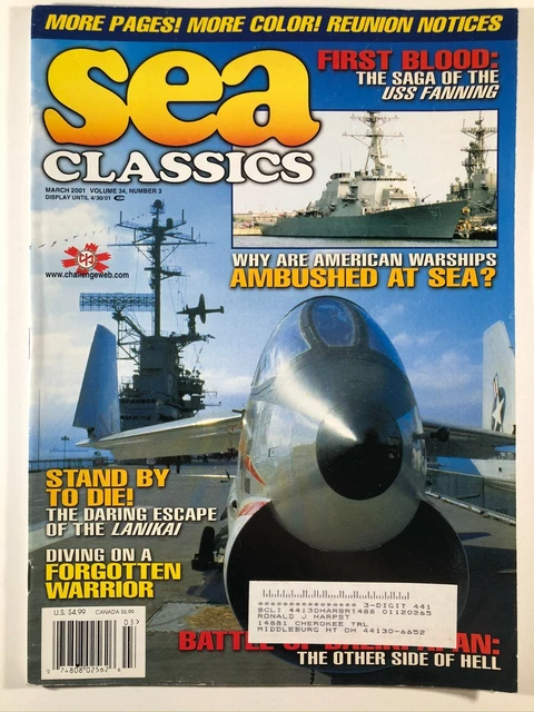 SEA CLASSICS MAGAZINE March 2001 WWII S-37 Submarine WWI USS Fanning U ...