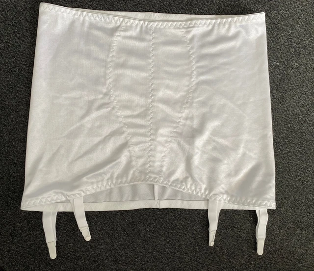 VINTAGE WHITE GIRDLE Size 31" - 32" Waist with 4 suspenders womens ...