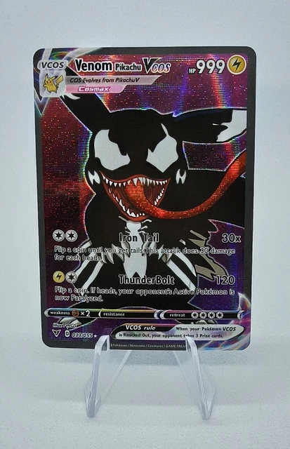 PIKACHU POKEMON VENOM Spiderman Pika Carte Card Prism Manga Kawaii Dc ...