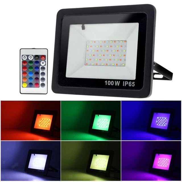 50W/100W RGB LED Flood Light Lamp Color Changing Floodlight IP65 £18.48 ...
