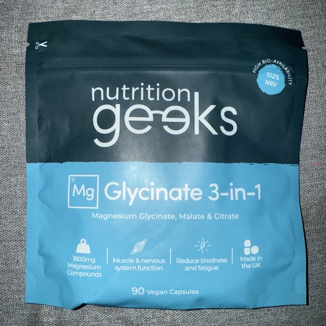 NUTRITION GEEKS MAGNESIUM Glycinate 3-in-1 | Gluten-Free, Vegan - 90 ...