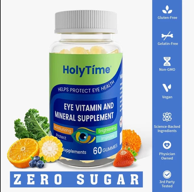 HOLYTIME LUTEIN EYE Vitamin Gummies-60 Gummies £24.50 - PicClick UK
