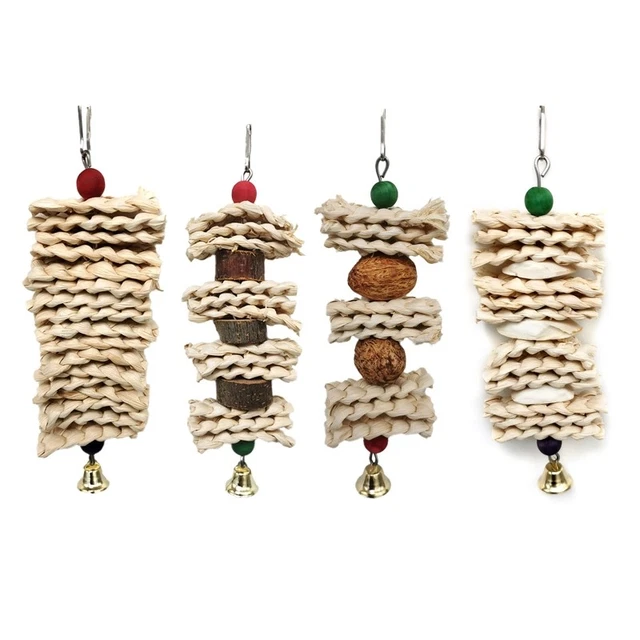 BIRD CHEWING BLOCK Corn Husks Chew Toy for Cockatiel Lovebird African ...