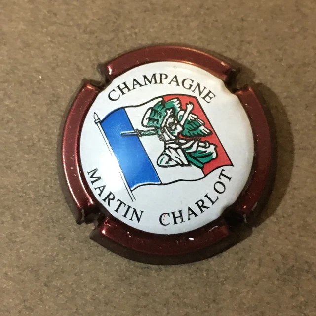 CAPSULE CHAMPAGNE MARTIN CHARLOT N°04C Contour marron, drapeau vert ...