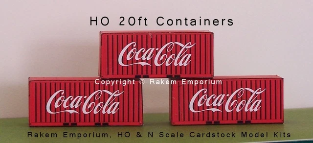 SHIPPING CONTAINERS 20FT x 6, Coca Cola Model Railway Building Kit - 1:87 CC1 EUR 8,53 - PicClick FR