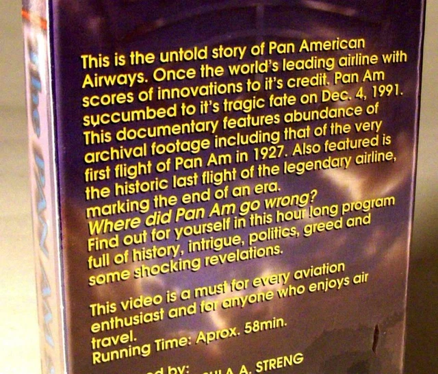 THE PAM AM Story, VHS Tape. DEATH OF AN AMERICAN DREAM. Sealed ! £18.13 ...