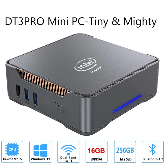 DT MINI PC Intel N5105 Windows 11 Pro DDR4 8/16GB 256/512GB WIFI5 1000M ...