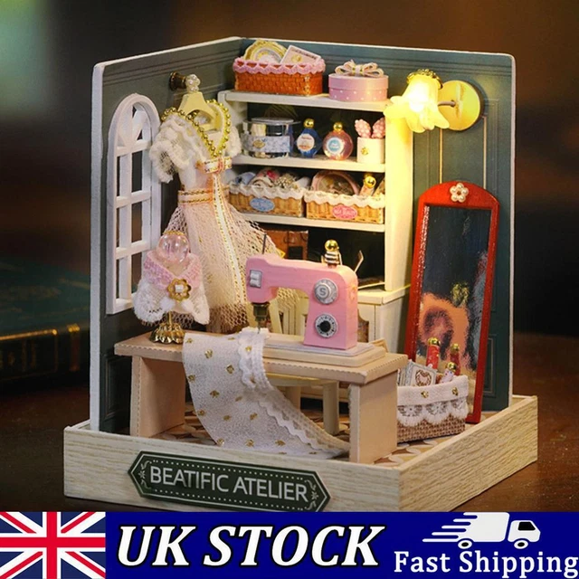 DIY MINIATURE DOLLHOUSE Kit Home Bedroom Decor Mini Dollhouse Model Kit ...
