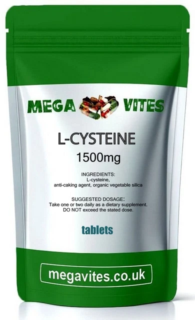 L-CYSTEINE TABLETS 1500MG - SKIN & DIGESTIVE HEALTH, BLOOD SUGAR ...