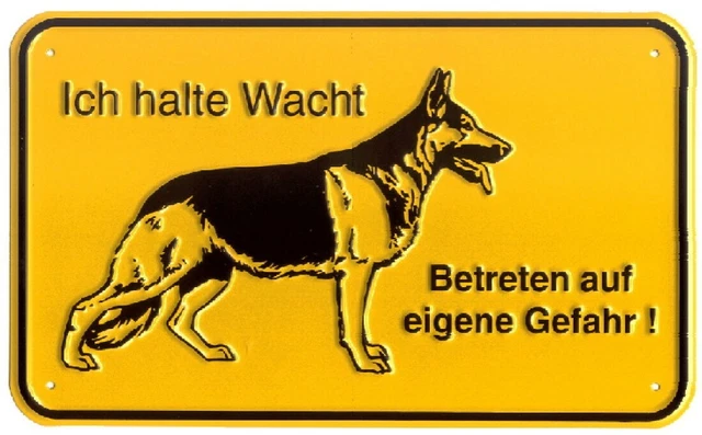 ACHTUNG-HUND-SCHILD-ALU-25X15 CM-TÜRSCHILD-WARNSCHILD-HINWEISSCHILD ...