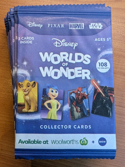 BULK 2024 WOOLWORTHS Disney Worlds Of Wonder 18 Packs Unopened SEALED ...