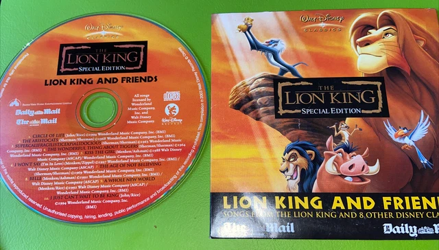 THE LION KING & Friends CD Special Edition 10 Disney Songs Daily Mail ...