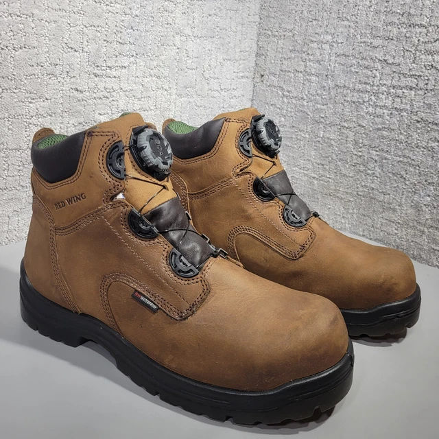 RED WING BOA King Toe 6" Mens Size 11.5D Brown Leather Steel Toe Work ...
