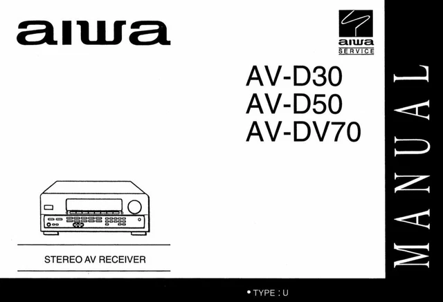 AIWA AV-D30, AV-D50, AV-DV70 Schematic Service Manual Schematic Circuit Diagram £14.57 - PicClick UK