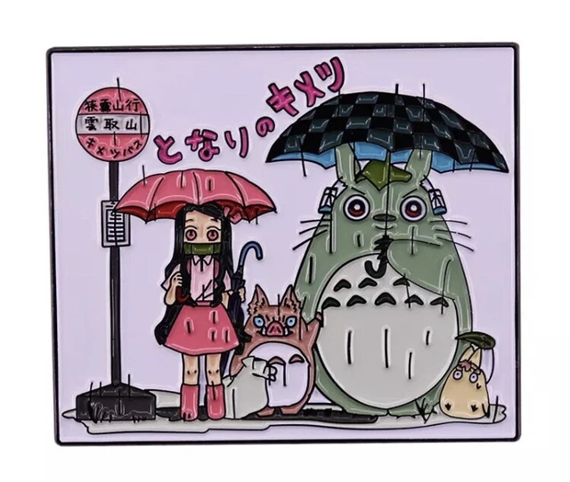 TOTORO DEMON SLAYER Nezuko Ghibli Metal Enamel Pin Badge Japanese Manga ...