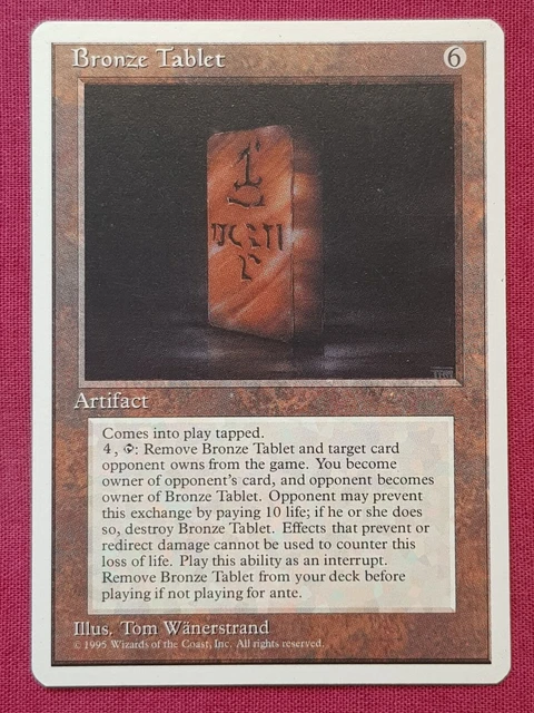 MAGIC THE GATHERING 4TH EDITION BRONZE TABLET artifact card MTG EUR 5 ...