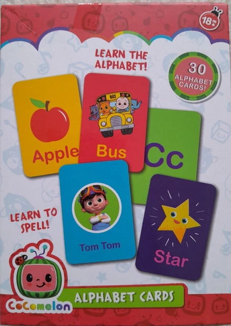 COCOMELON FIRST LEARNING Alphabet Cards Colours Image 30 Cards Double ...