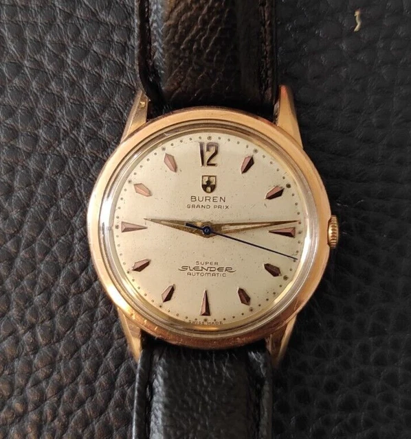 BUREN GRAN PRIX Super Slender Automatic Watch swiss made Men Vintage ...