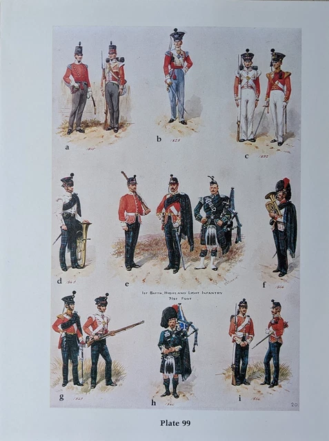MILITARY BRITISH ARMY INFANTRY UNIFORM PRINT 1st BATTALION HIGHLAND ...