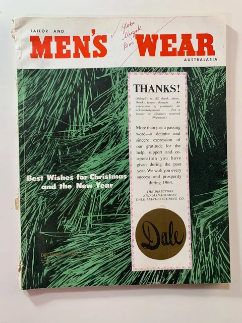 VINTAGE MAGAZINES - Australia Men's Wear December 1963 $60.00 - PicClick AU