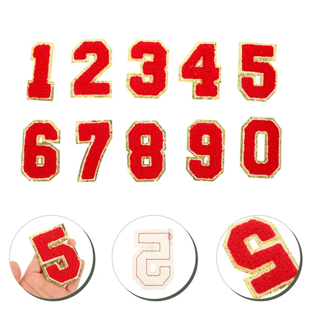 10 PCS DIGITAL Patch Number Chenille Patches Decorative Numbers for ...
