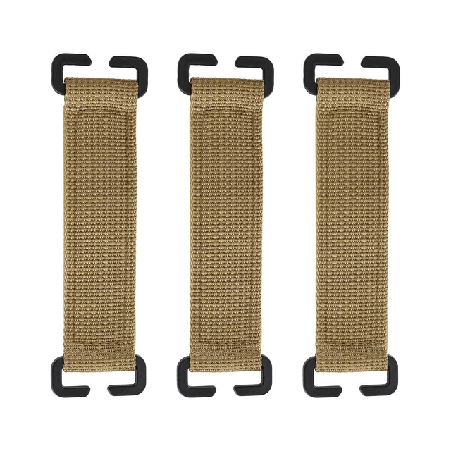 3X KHAKI PATCH Panel Loop Nylon Webbing Linker for Molle System ...