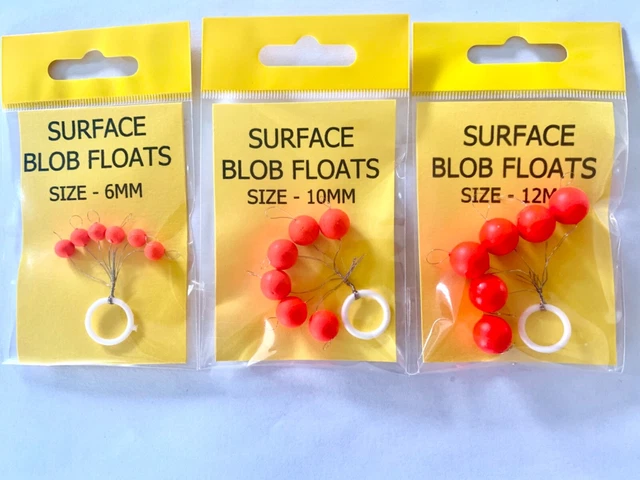 CARP FISHING SURFACE FISHING HI VIS FLUORO BLOB FLOATS - 6mm / 10mm ...