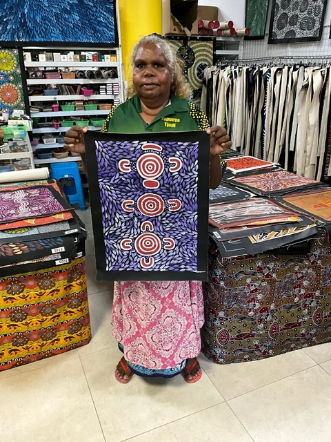 SHARON BUTCHER NAPANANGKA Aboriginal Artist WOMEN BUSH MEDICINE LEAF ...
