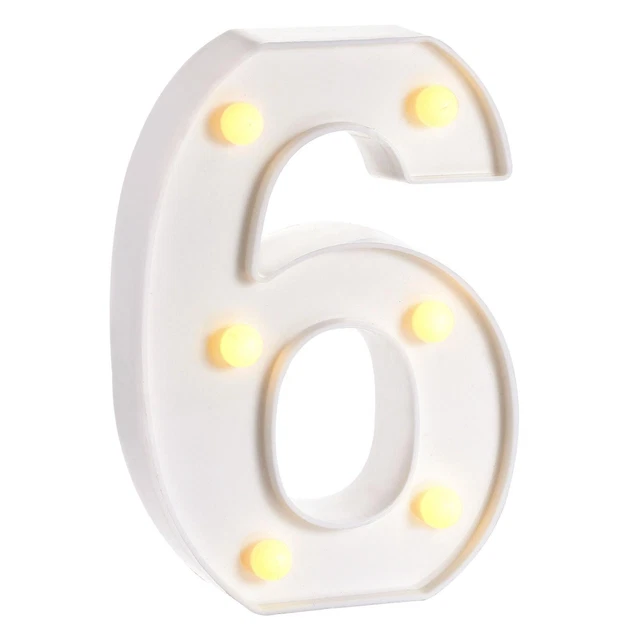 LED LETTER LIGHTS Number Light Battery Powered for Party (White, Number ...