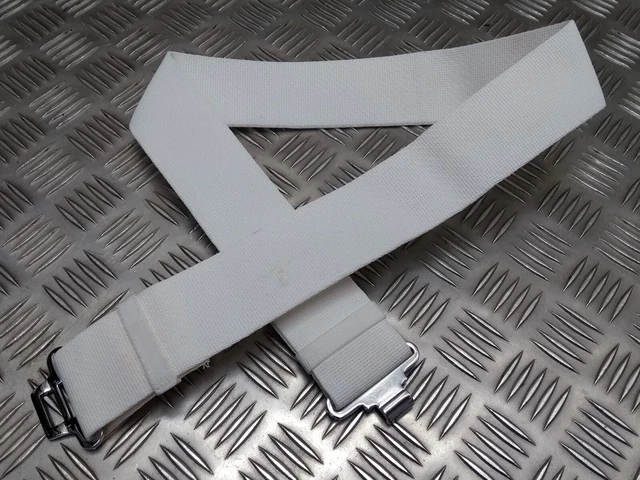 GENUINE BRITISH MILITARY Issue White Courlene Parade Belt With Chrome ...