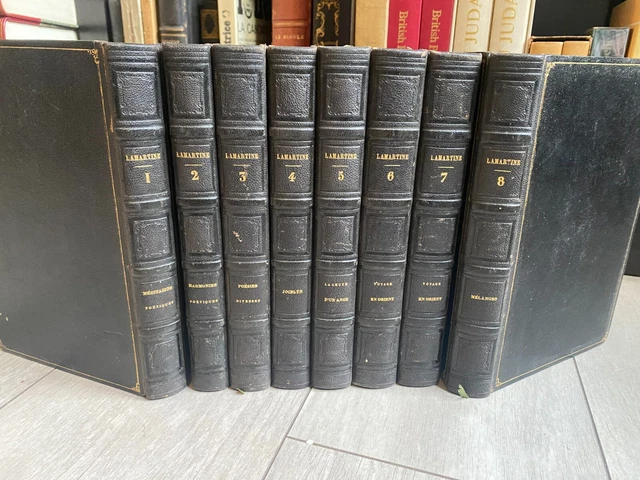 ŒUVRES COMPLÈTES DE Lamartine en 8 tomes illustrés 1842 Charles ...