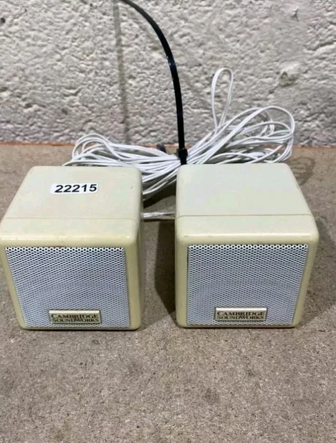 VINTAGE CAMBRIDGE SOUNDWORKS PC Works Surround Speakers White Wired for ...