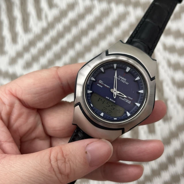 CASIO WAVE CEPTOR Wr50m Analogue Digital Mens Quartz Watch 2734 WVA ...