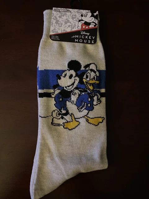 MENS DISNEY DONALD DUCK AND MICKEY MOUSE Off White SOCKS (SHOE SIZE 6 ...