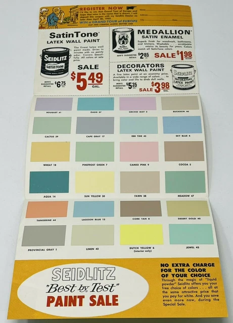 60S SEIDLITZ PAINT Color Chart Sample Chip Catalog Booklet Brochure ...