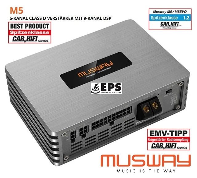 MUSWAY M5 AMPLIFICATEUR Numérique 5 Canaux Avec DSP 9 Canaux Avec Câble ISO EUR 579,02 - PicClick FR
