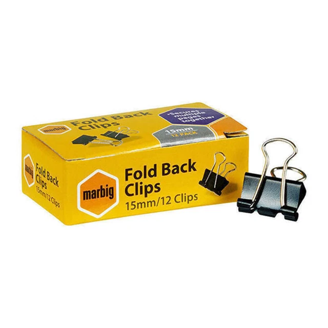 MARBIG FOLD BACK Clips 25mm Box 12 87065 $25.90 - PicClick AU
