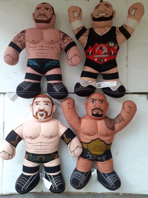 WWE BRAWLIN Buddies Wrestling Plush Soft Toy Bundle The Rock, Sheamus ...