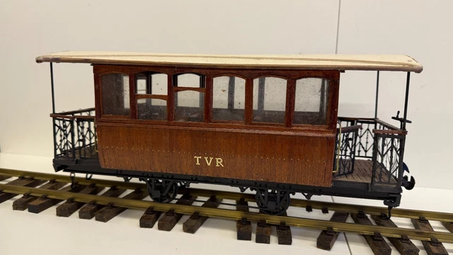 G SCALE WOODEN Single Axle Passenger Coach with End Balcony & Furnished ...