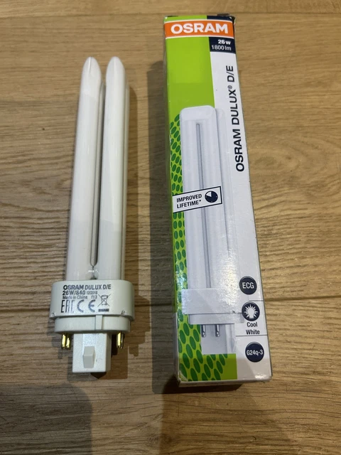OSRAM DULUX D/E 26W Cool White 4000k 4 pin D/E26W/840 Fluorescent Light ...